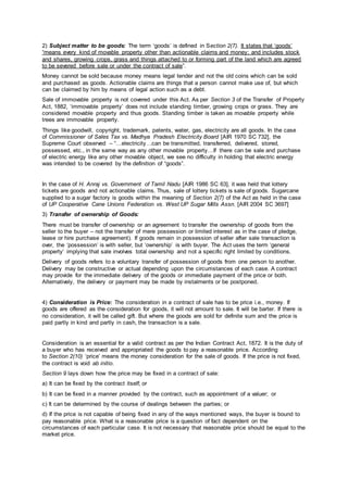 Sale of goods act notes | DOCX