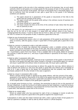 Sale of goods notes... | DOC