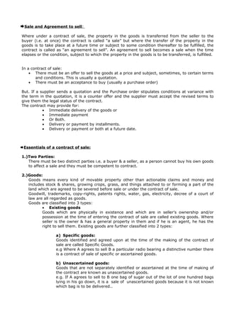 Sale of goods notes... | DOC