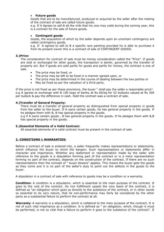 Sale of goods notes... | DOC