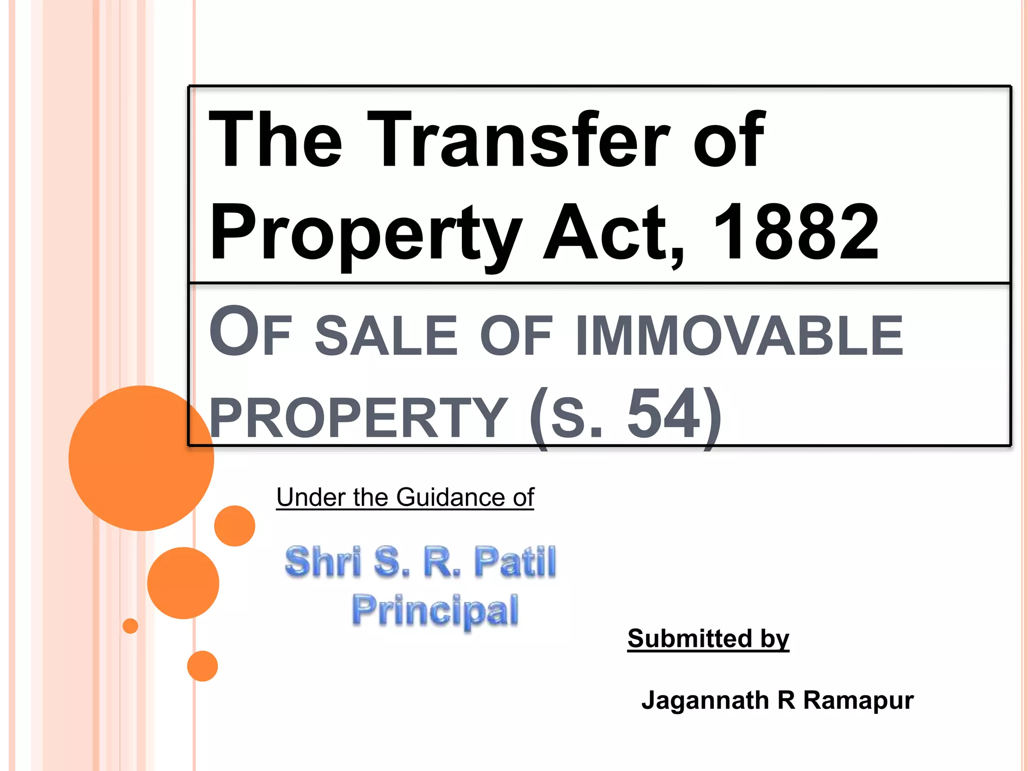 Sale of immovable property | PPTX
