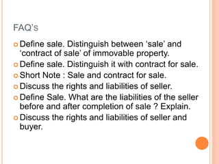 Sale of immovable property | PPTX
