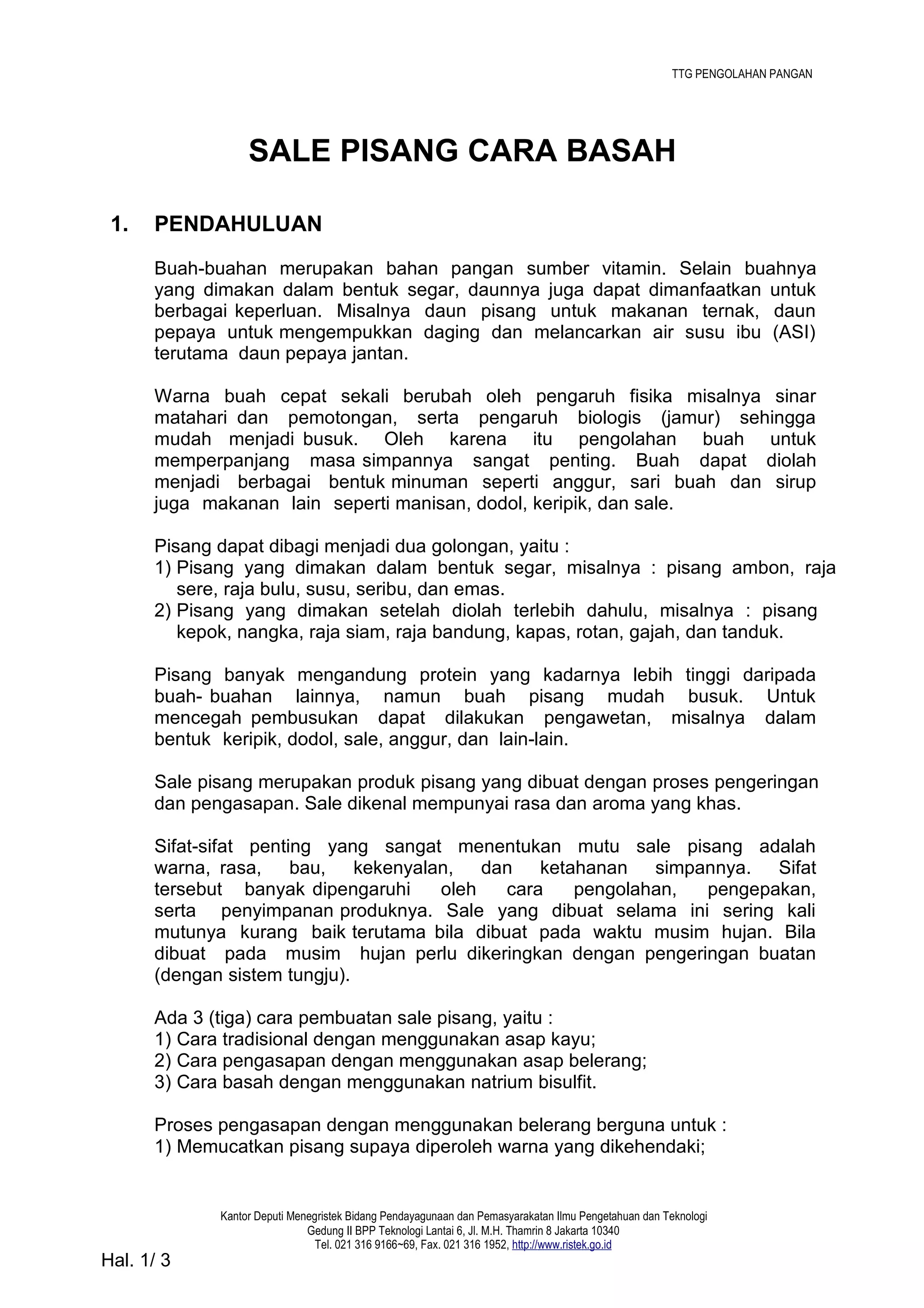 Sale pisang basah | DOC