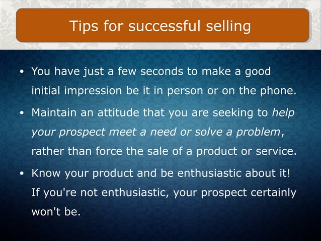 Improving Your Selling Skills