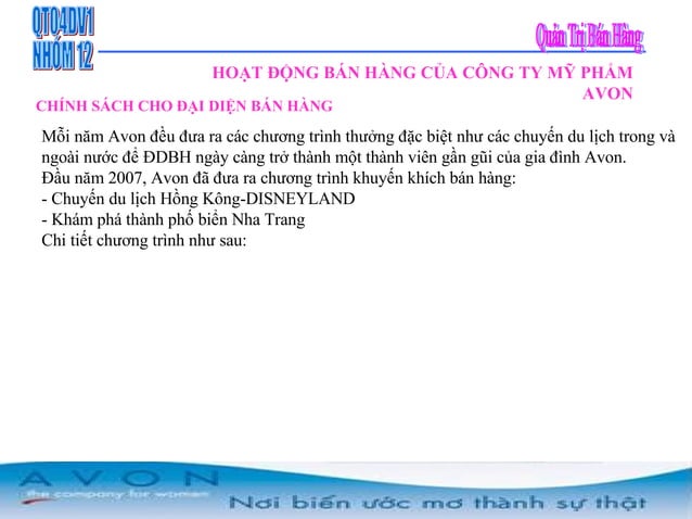 Sales Management_ AVON | PPT