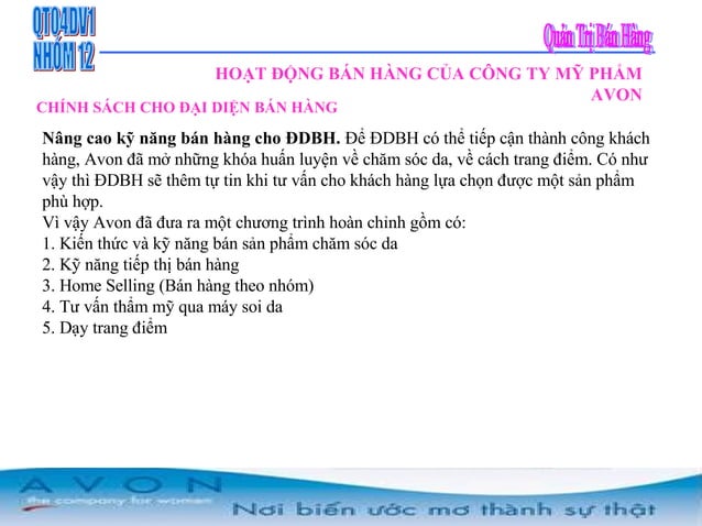 Sales Management_ AVON | PPT