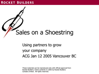 Sales On A Shoestring | PPT