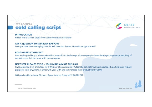 Sales Pitch Template Builder for Cold Calling Teams | PPT
