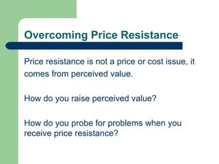 Sales Selling Value - Not Price | PPT