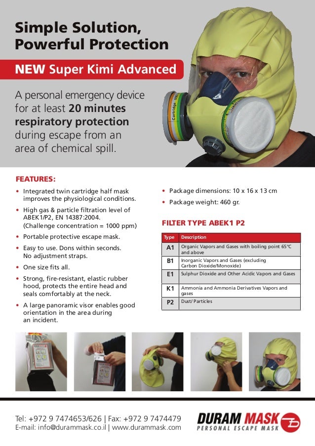Super Kimi Advanced Chemical Escape Mask (ABEK 1/P2)