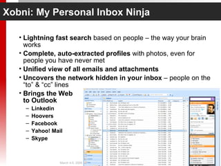 Xobni Presentation at Sales 2.0 Conference | PPT