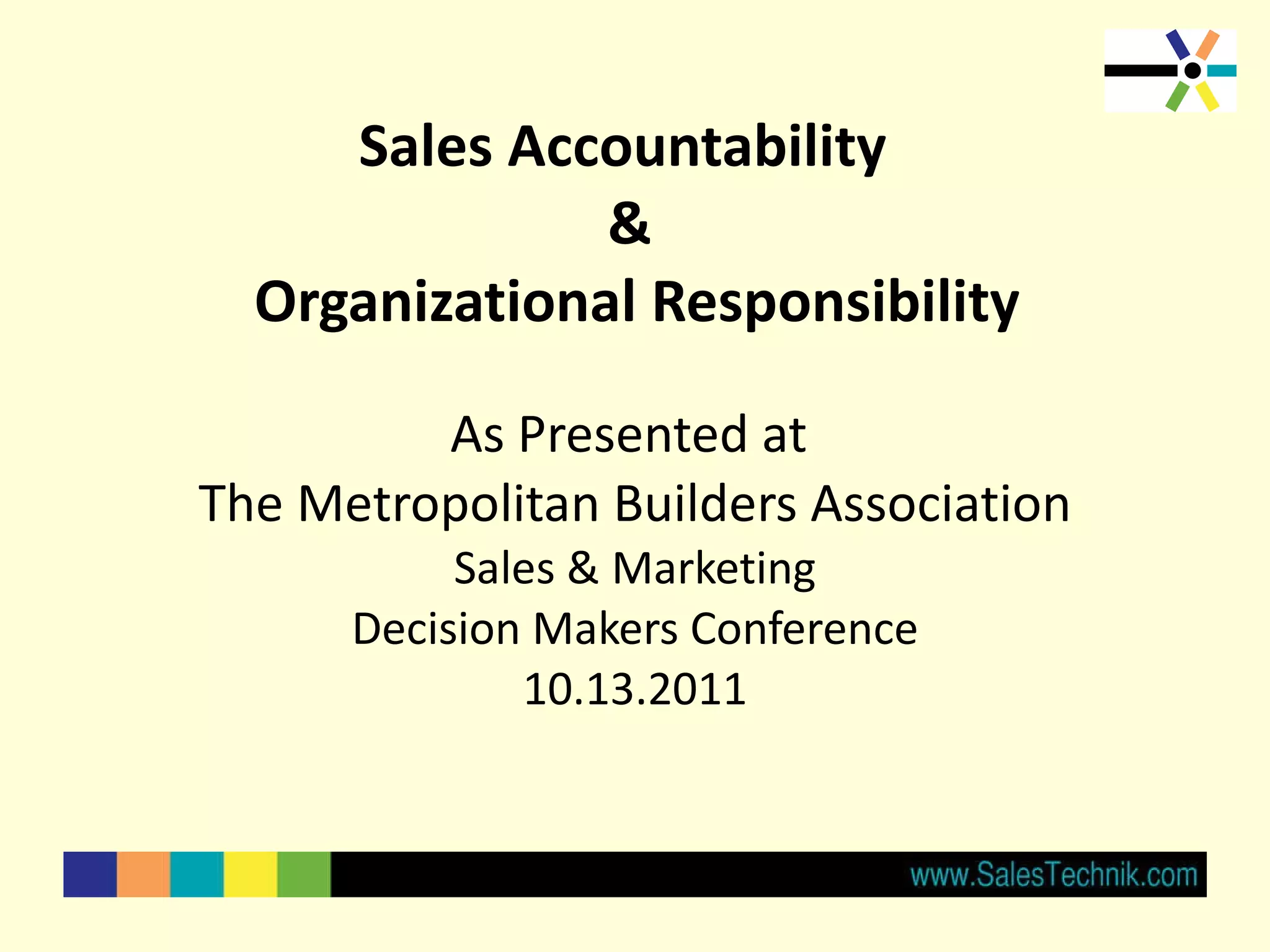 Sales Accountability & Organizational Responsibility | PPT