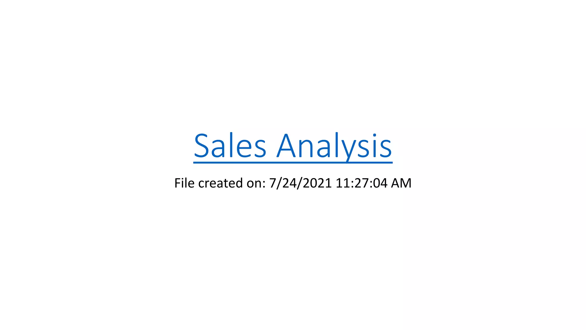 Sales analysis | PPTX