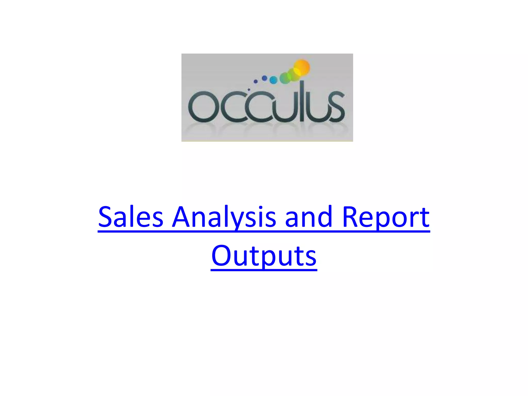 Sales Analysis Outputs | PPTX
