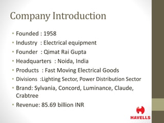 Sales and distribution of Havells | PPTX
