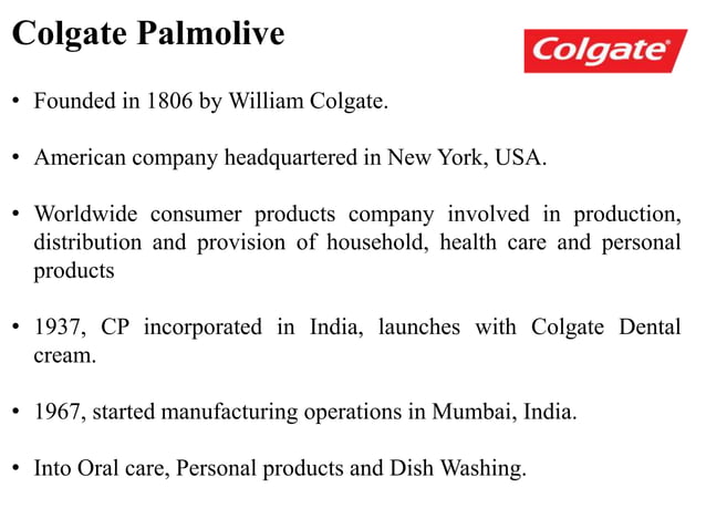 Sales and Distribution - Colgate Palmolive | PPTX