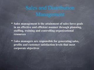 Sales and distribution management | PPT