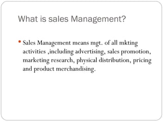 Sales And Distribution Management Intro | PPT