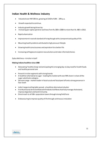 Sales and distribution model of zydus wellnes | DOCX