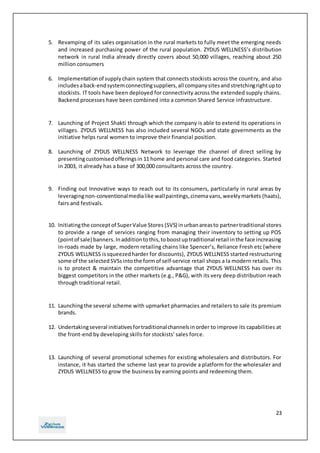 Sales and distribution model of zydus wellnes | DOCX