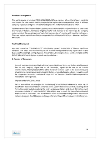 Sales and distribution model of zydus wellnes | DOCX