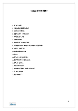 Sales and distribution model of zydus wellnes | DOCX