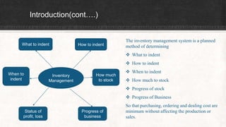 Sales and inventory management | PPTX