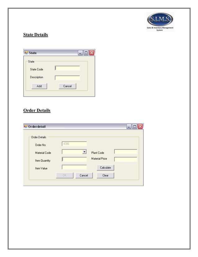 Sales and inventory management system project report | DOC