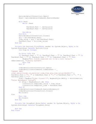 Sales and inventory management system project report | DOC