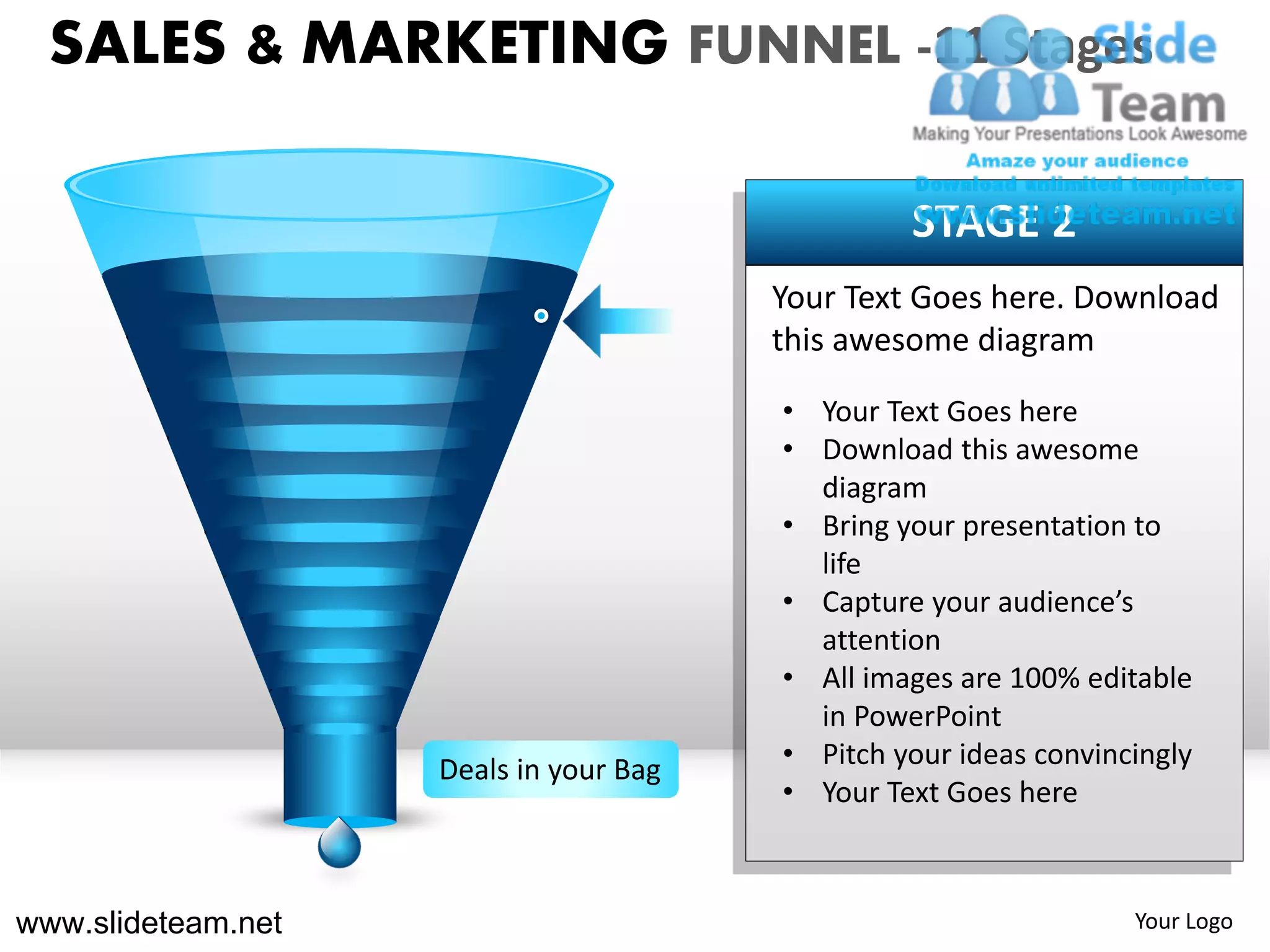 Sales and marketing funnel 11 stages powerpoint ppt templates. | PDF