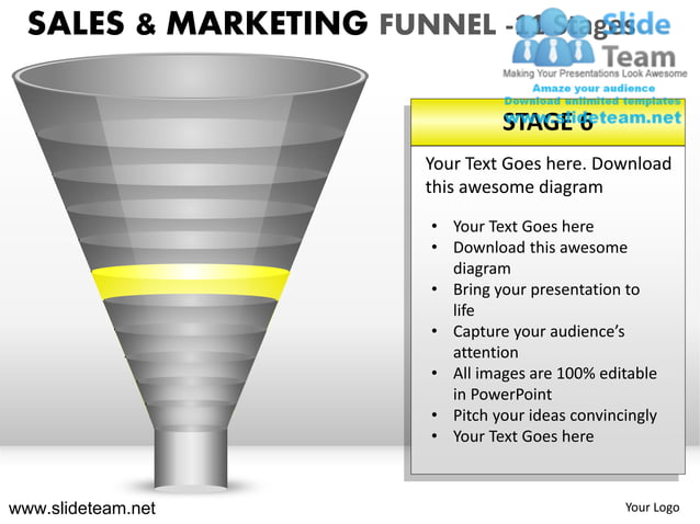 Sales and marketing funnel 11 stages powerpoint ppt templates. | PPT