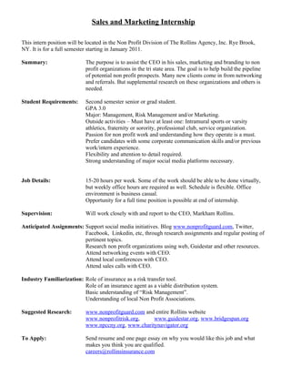 Sales And Marketing Intern | DOC