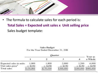 Sales and production budget | PPTX