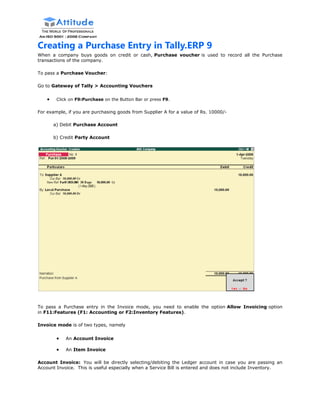 Sales and Purchase Entry in Tally ERP9 | PDF