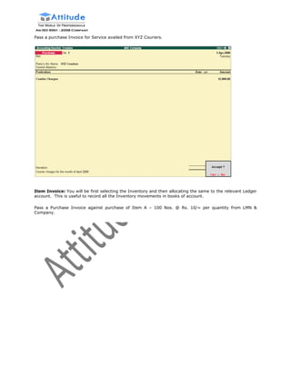 Sales and Purchase Entry in Tally ERP9 | PDF