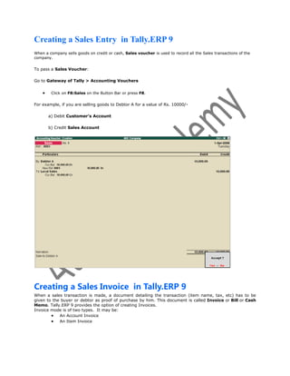 Sales and Purchase Entry in Tally ERP9 | PDF