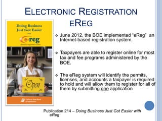 Sales and Use Tax Information from BOE | PPTX