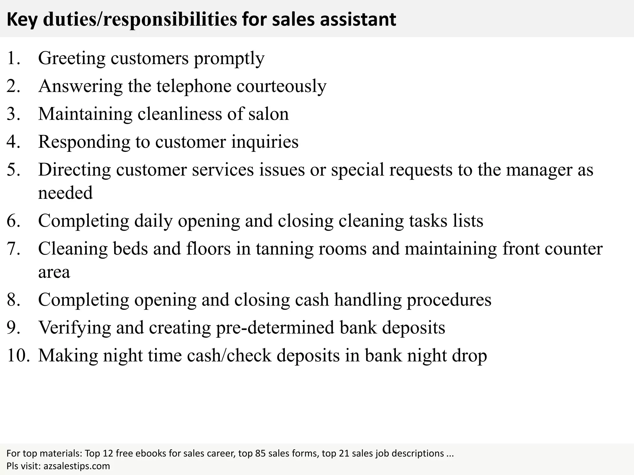 Sales assistant | PPT