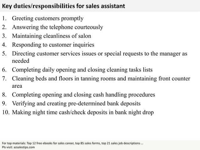 Sales assistant | PPT