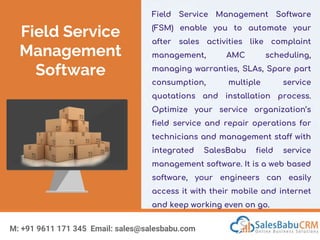 Field service management software - SalesBabu | PPT