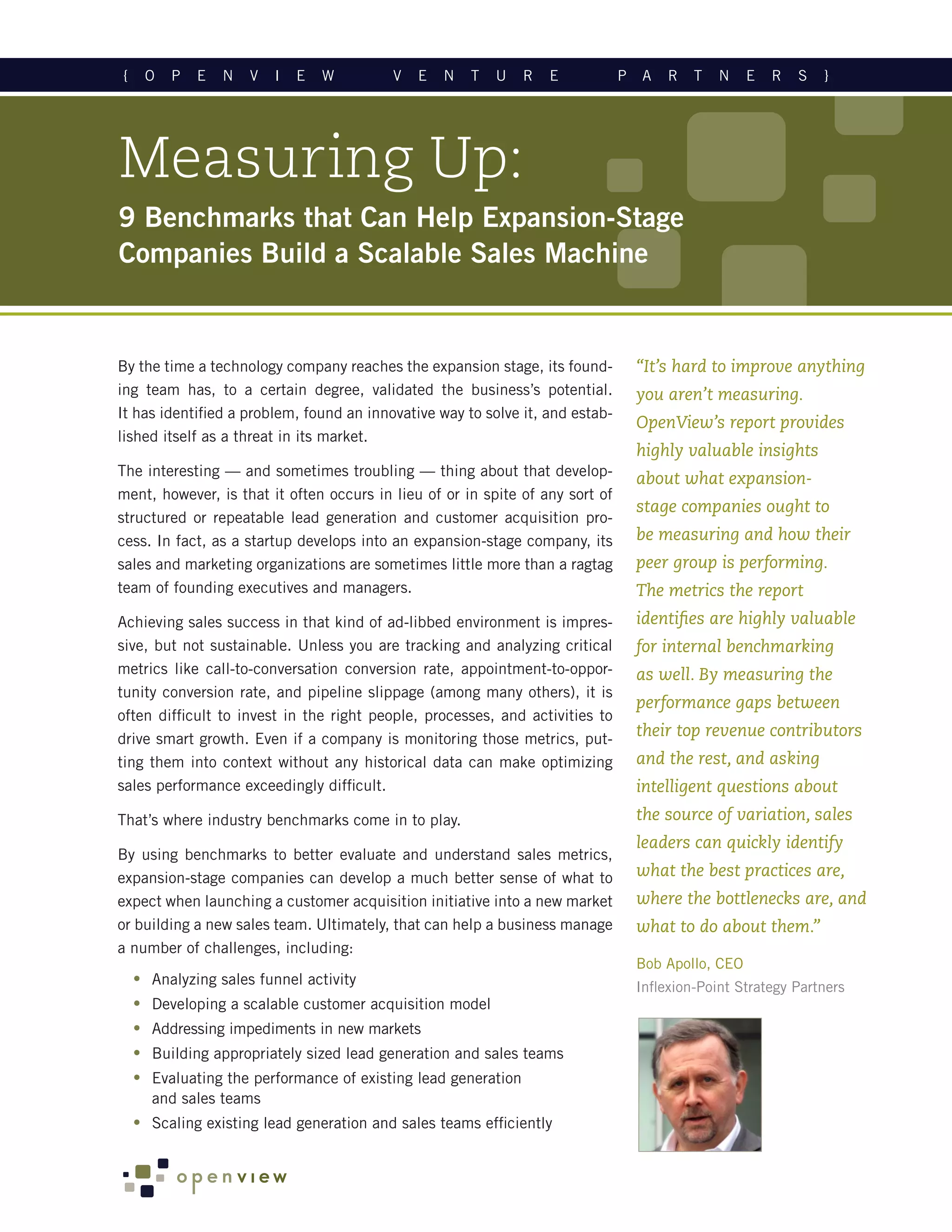 Measuring Up: 9 Benchmarks that Can Help Expansion-Stage Companies ...