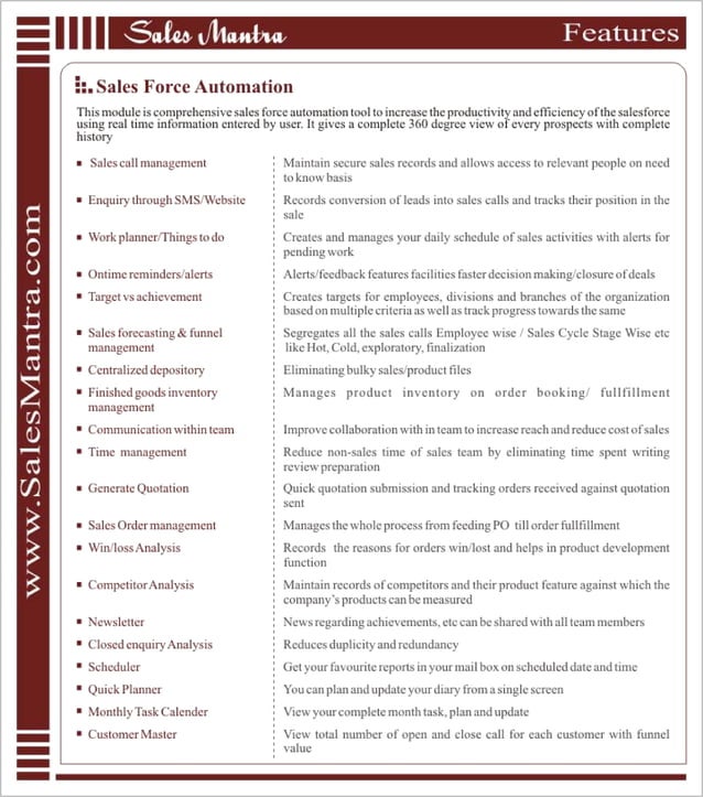 Sales Mantra CRM Brochure | PDF