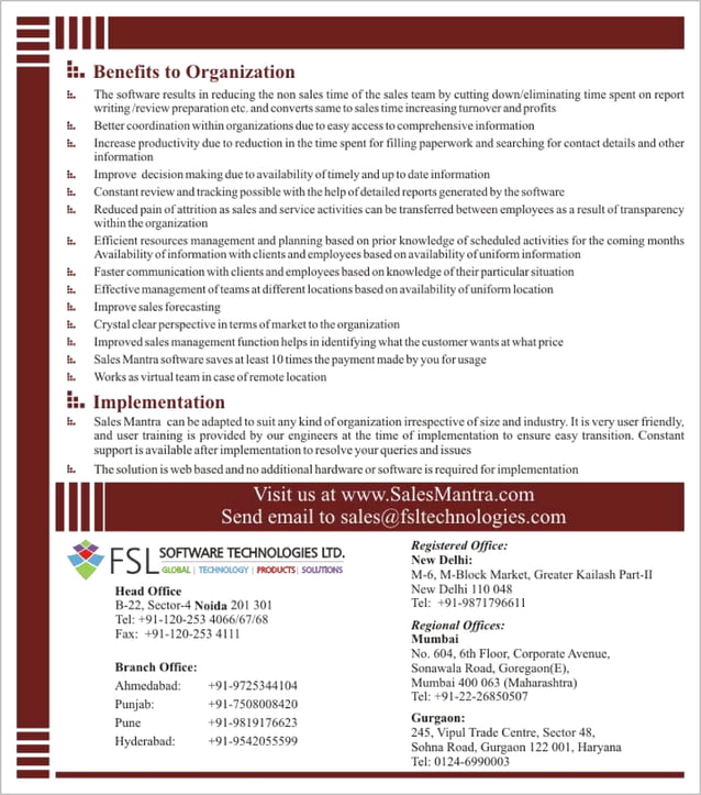 Sales Mantra CRM Brochure | PDF