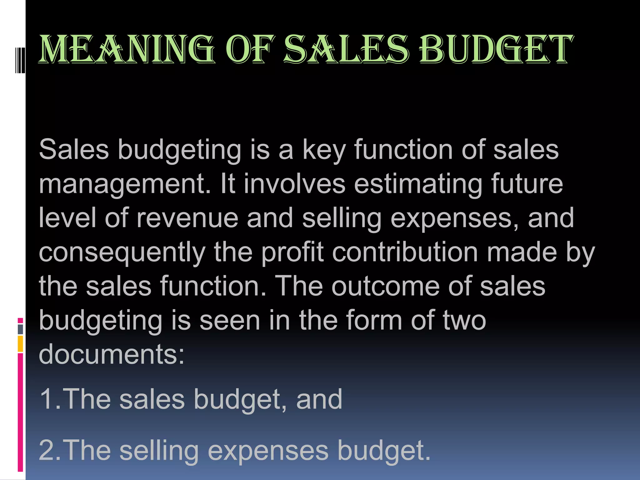 Sales budget | PPTX