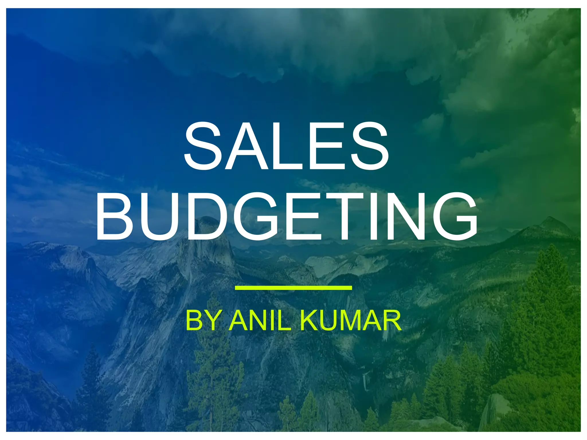 Sales Budgeting | PPTX