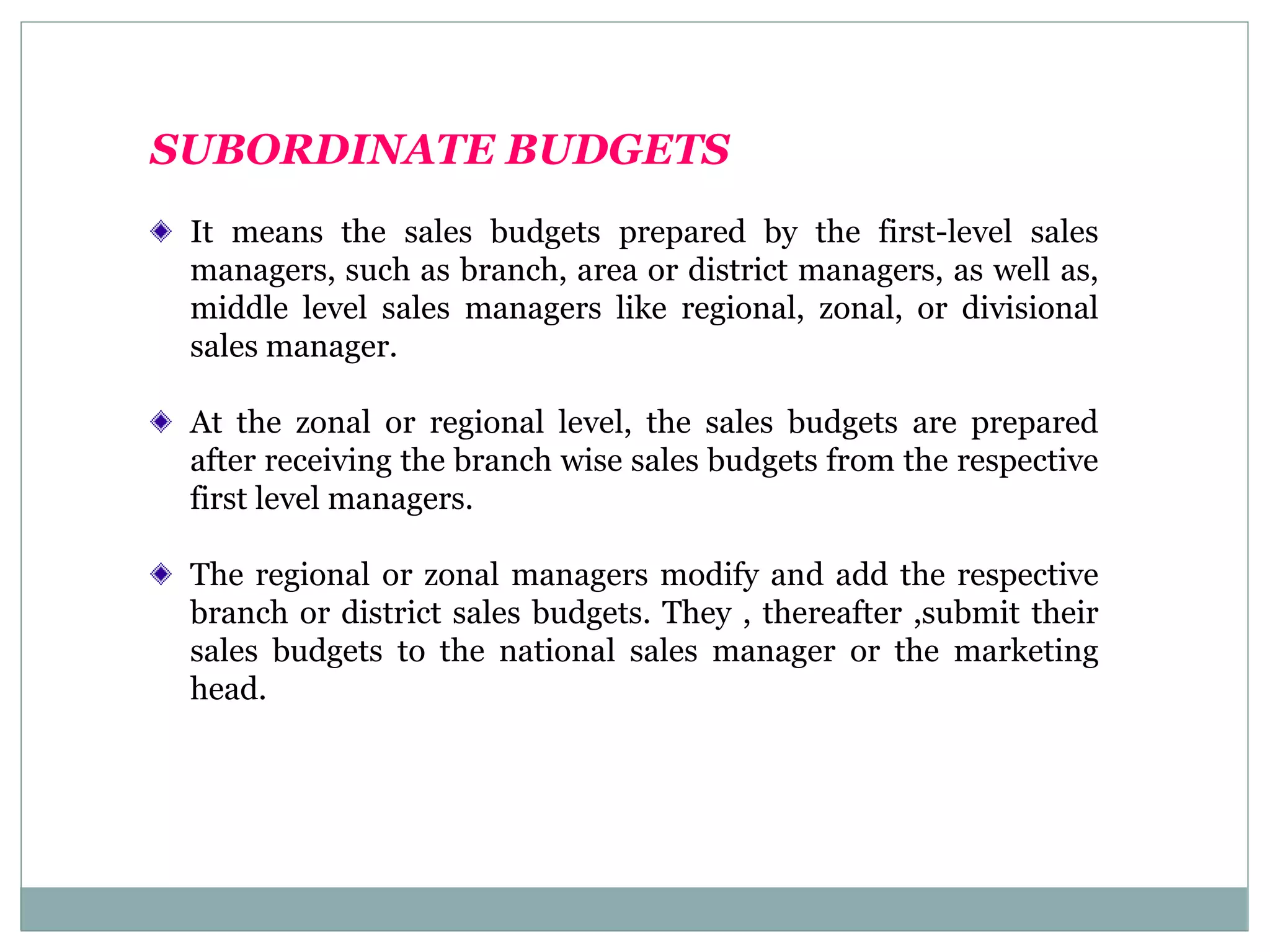 Sales budget process | PPTX