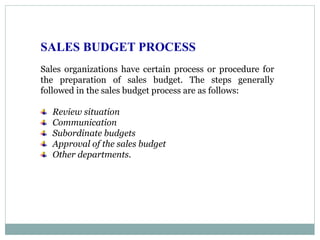 Sales budget process | PPTX