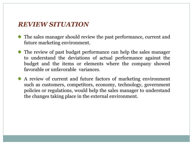 Sales budget process | PPTX