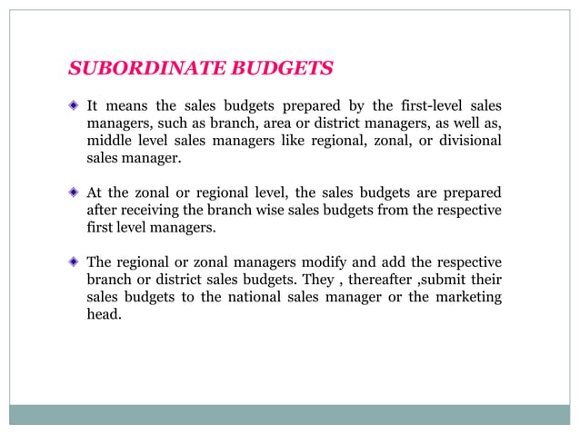 Sales budget process | PPTX