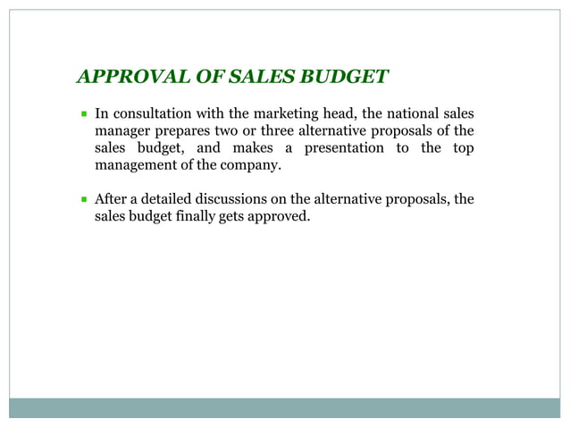 Sales budget process | PPTX